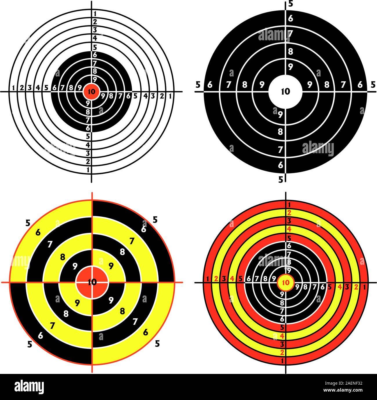 Set targets for practical pistol shooting, exercise. Vector ...