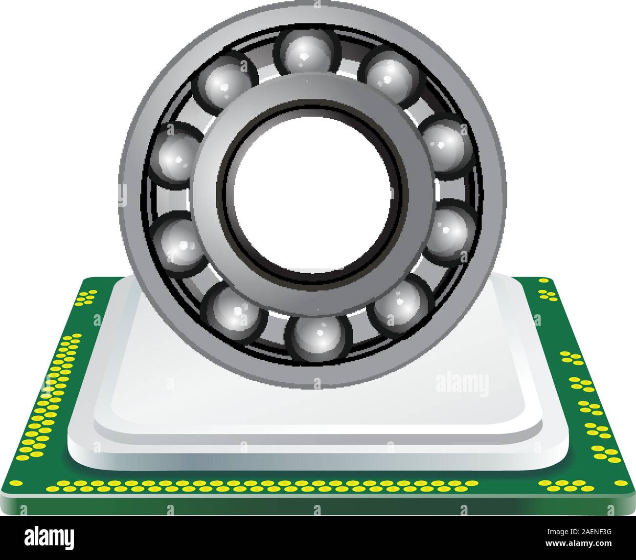 bearing and computer processor on a white background Stock Vector Image ...