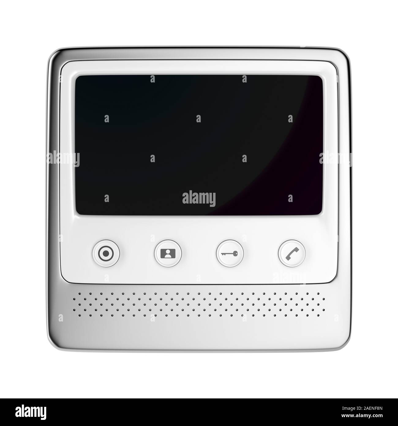 Front view of video door phone, isolated on white background Stock ...
