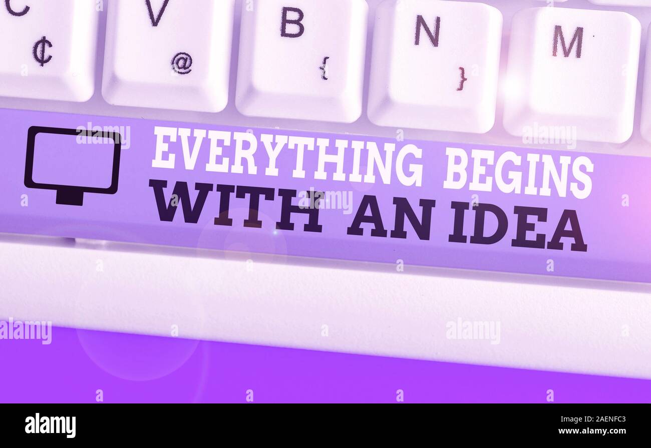 Handwriting text Everything Begins With An Idea. Conceptual photo steps ...