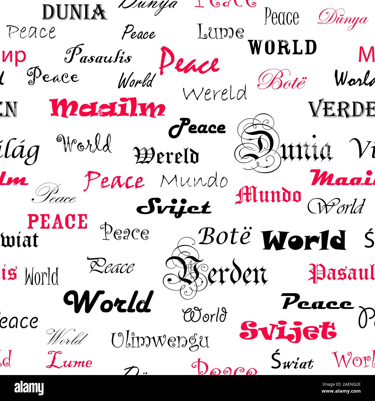 Peace . Seamless wallpaper with the word peace in different languages ...