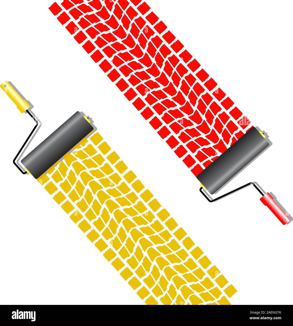 The roller draws paint from the wheel of the machine . Vector Stock ...