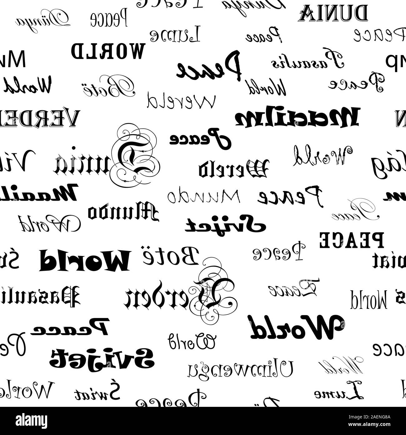 Peace . Seamless wallpaper with the word peace in different languages ...