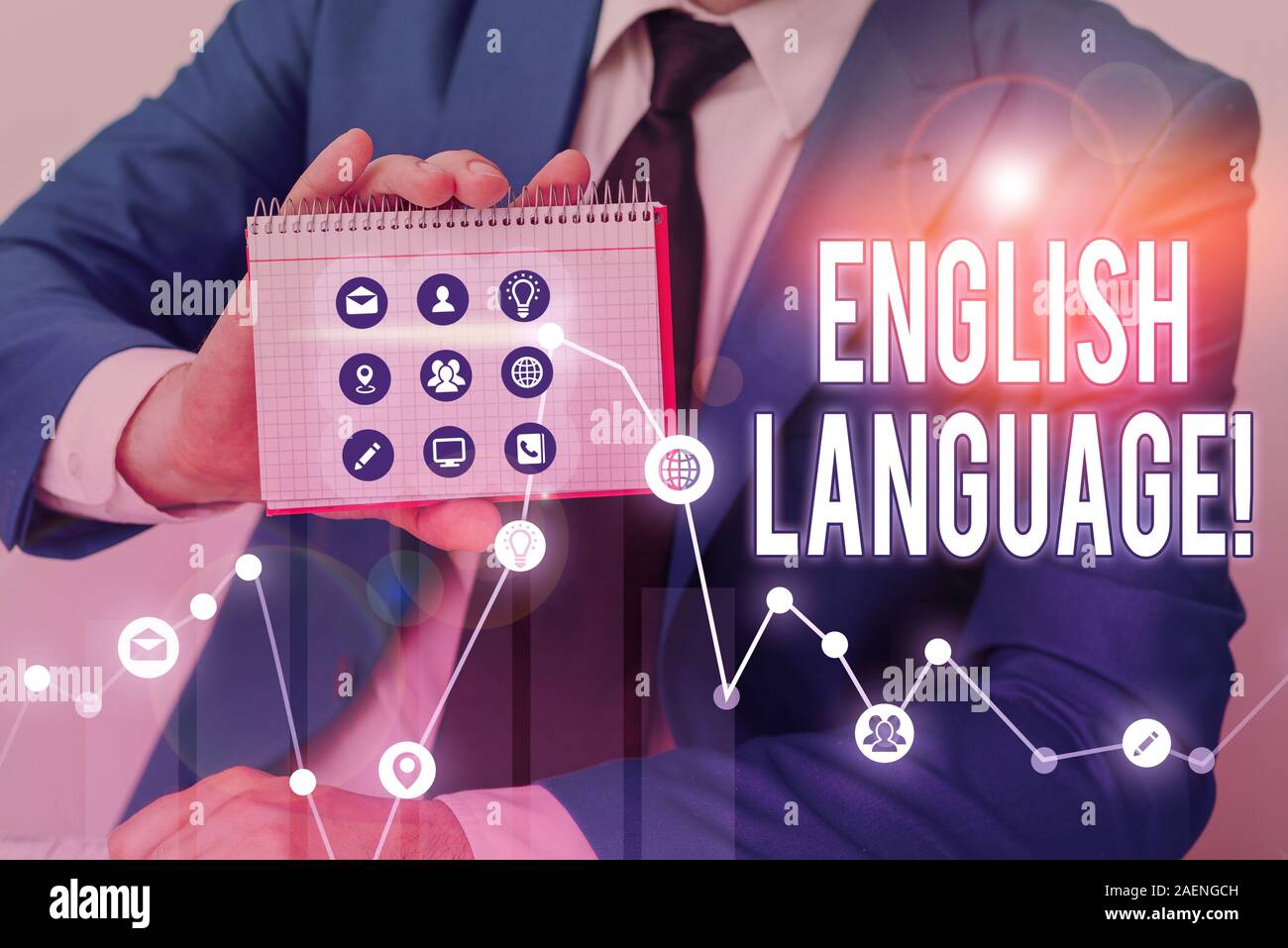 Conceptual hand writing showing English Language. Concept meaning third ...