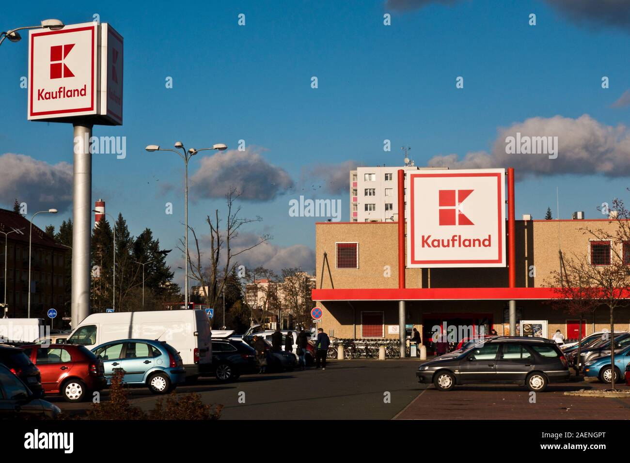 Kaufland German hypermarket entrance and logo Stock Photo - Alamy