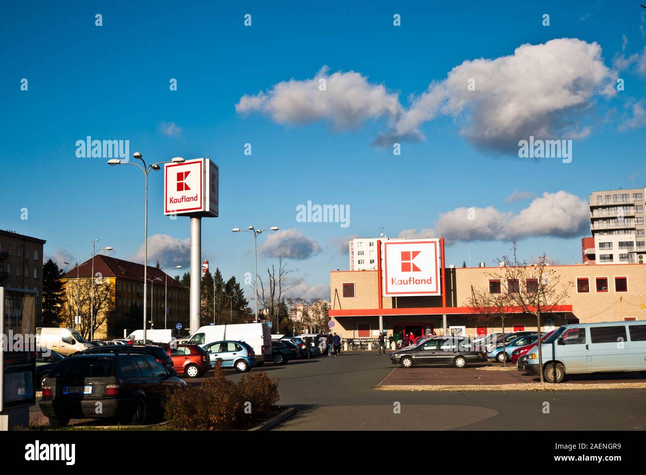 Kaufland German hypermarket entrance and logo Stock Photo - Alamy