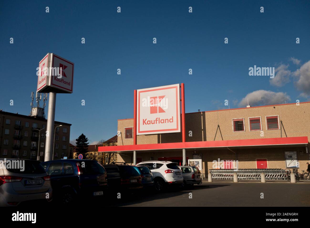 Kaufland German hypermarket entrance and logo Stock Photo - Alamy