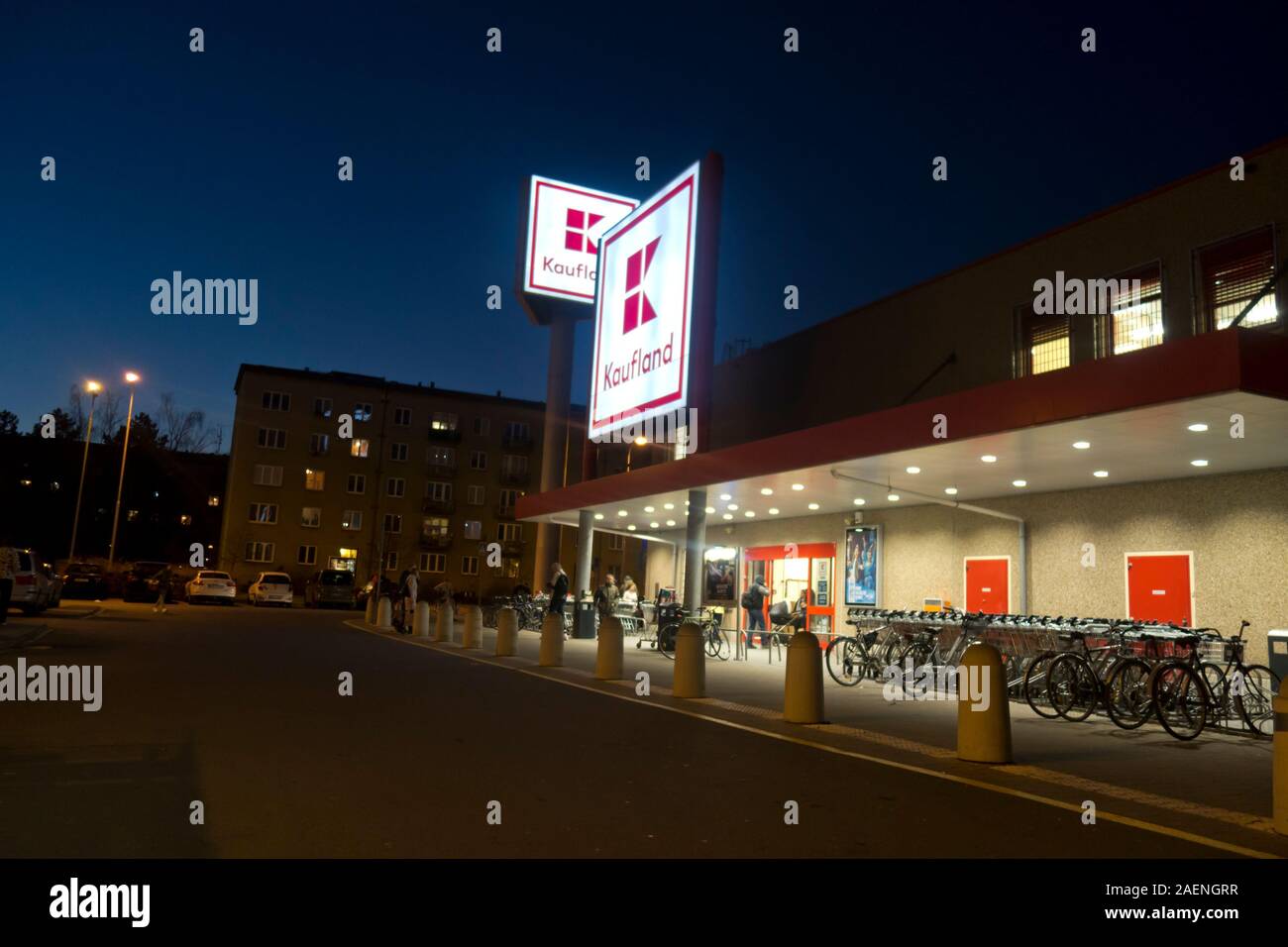 Kaufland German hypermarket entrance and logo Stock Photo - Alamy