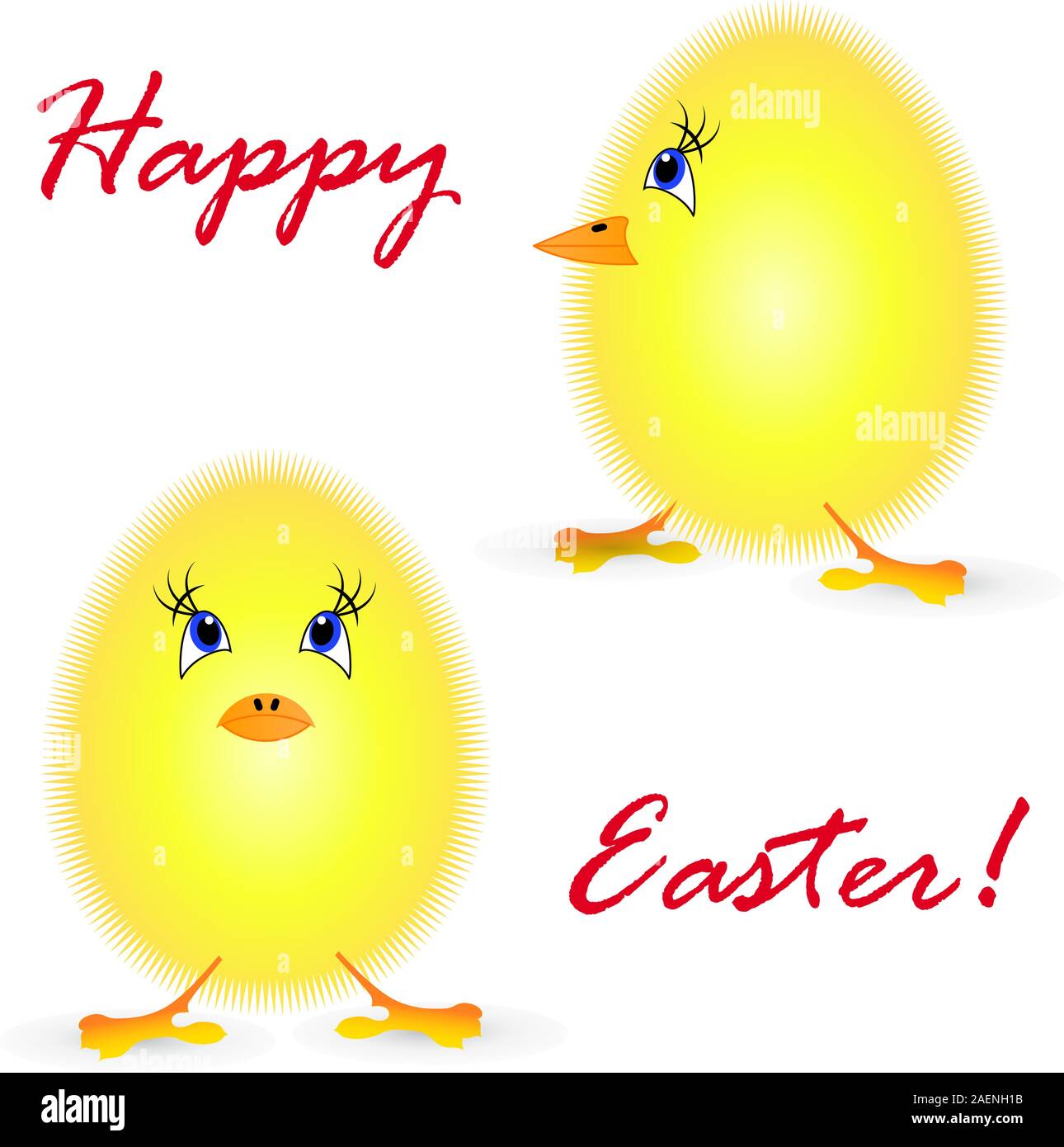 Small fluffy chickens on a white background Stock Vector Image & Art ...