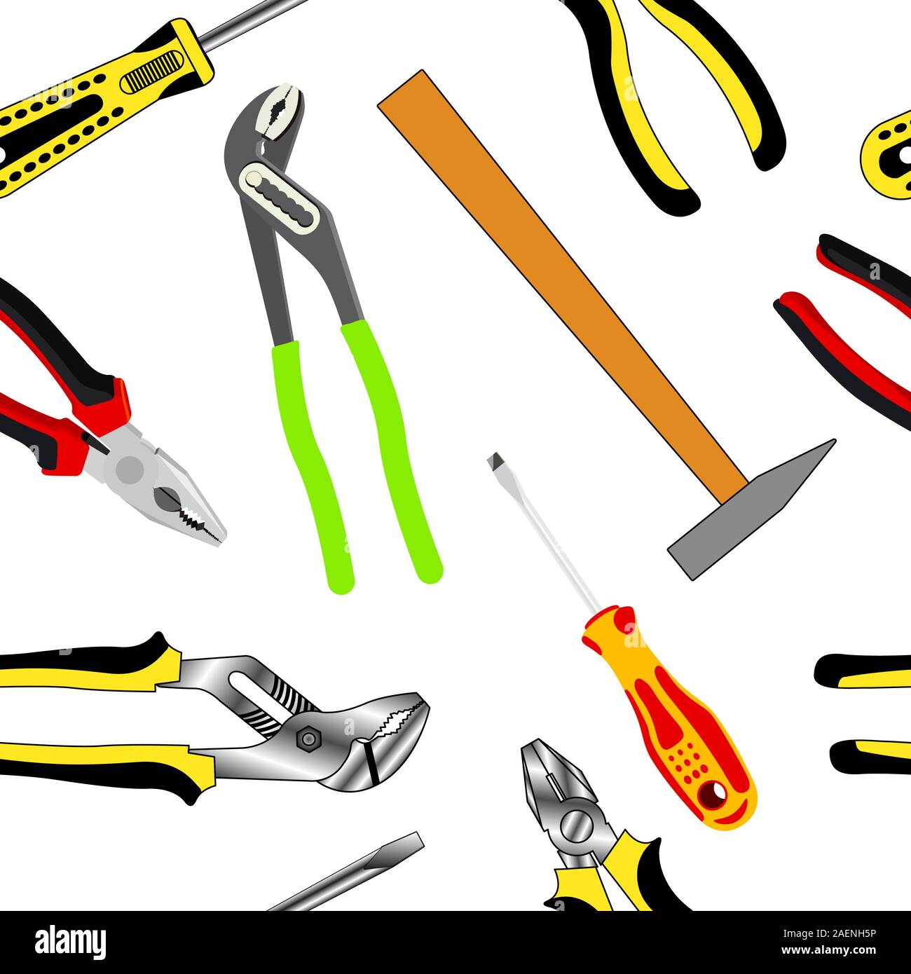 Seamless background of hand tools for construction Stock Vector Image ...