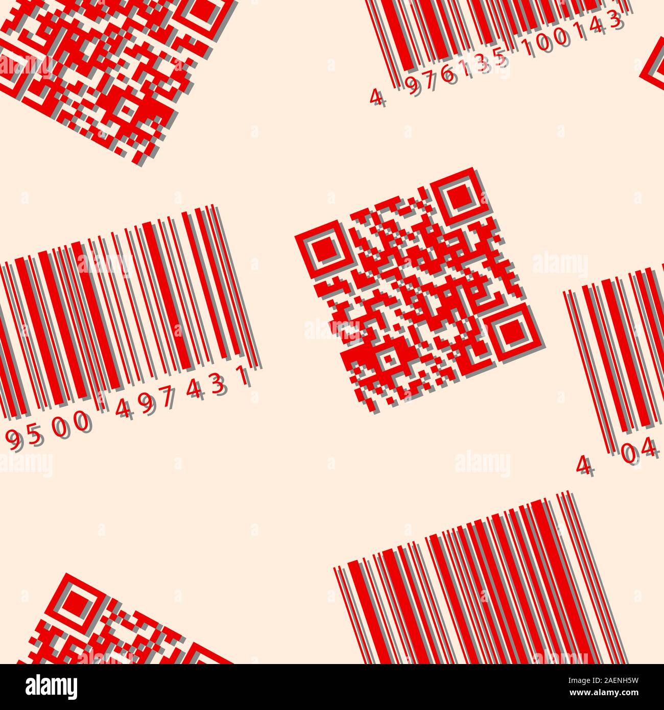 Barcode and qr-code. Seamless vector wallpaper Stock Vector Image & Art ...