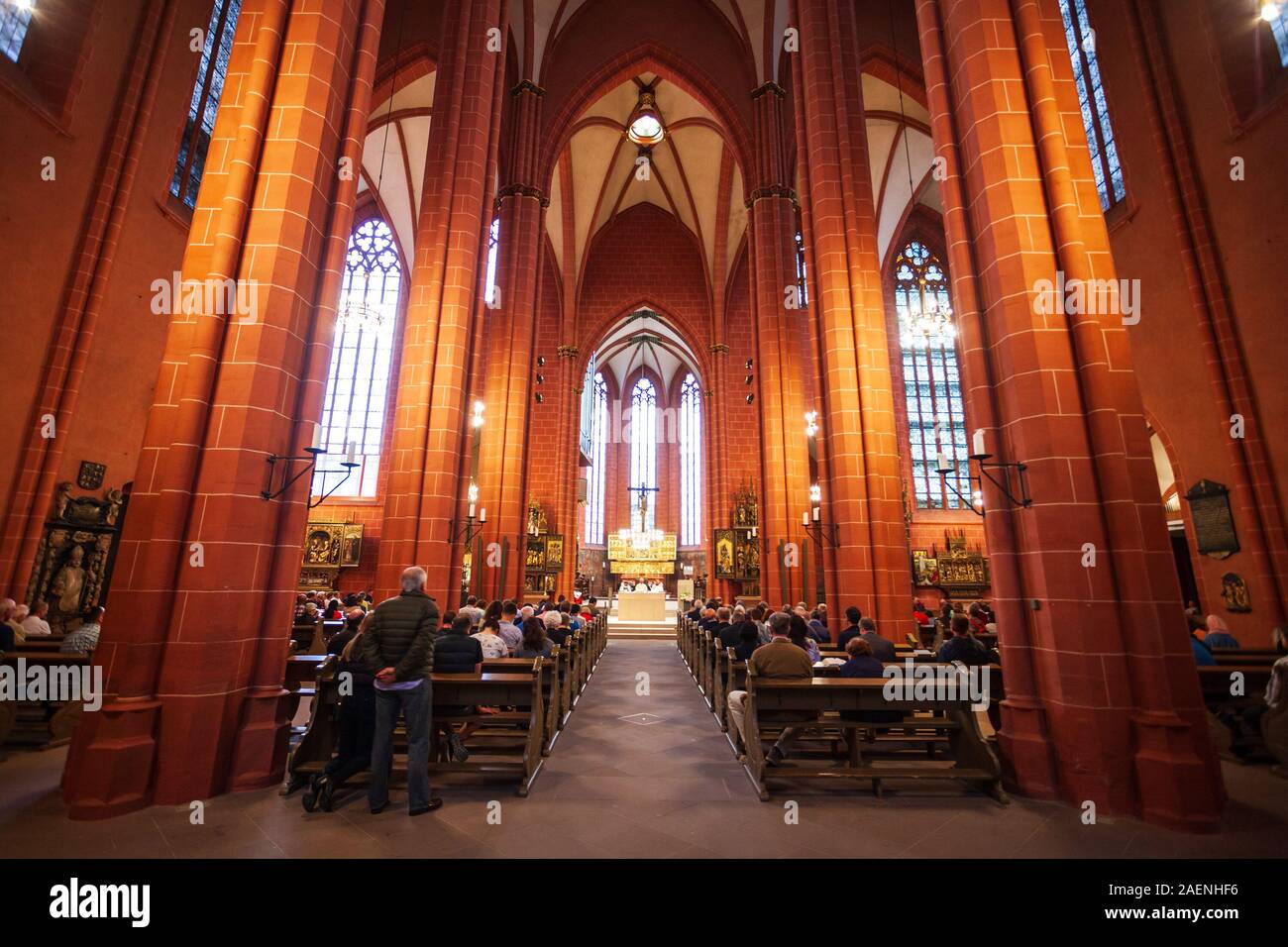 Saint Bartholomew Frankfurt Cathedral interior, located in the centre ...