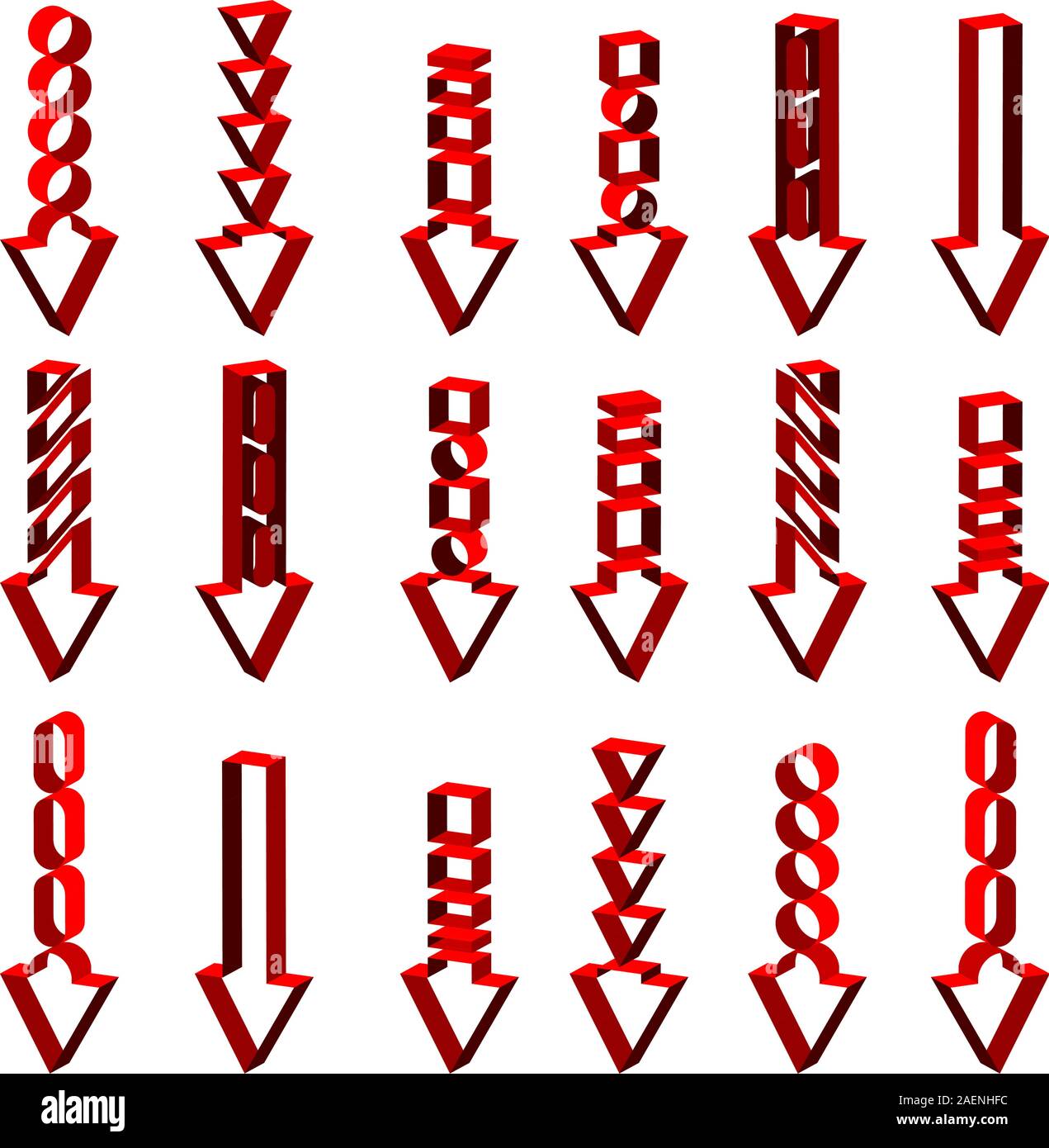 Vector set of red arrows Stock Vector Image & Art - Alamy