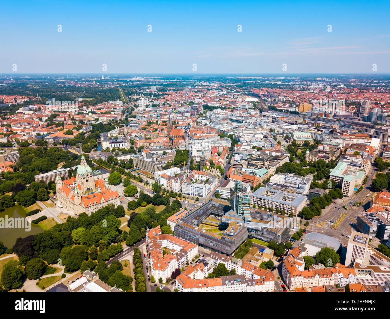 Hannover city skyline aerial panoramic view in Germany Stock Photo - Alamy