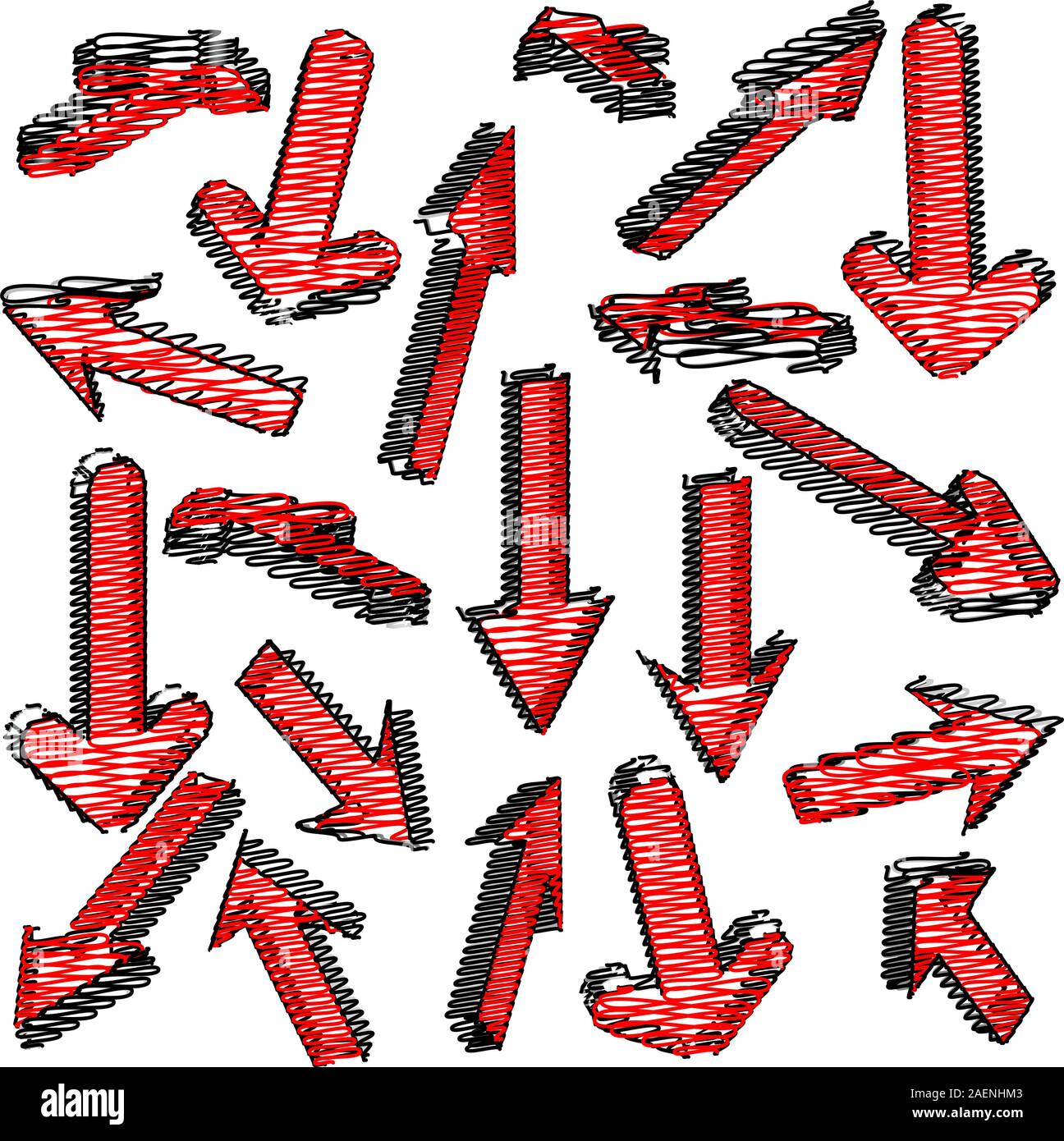 Vector set of red arrows Stock Vector Image & Art - Alamy