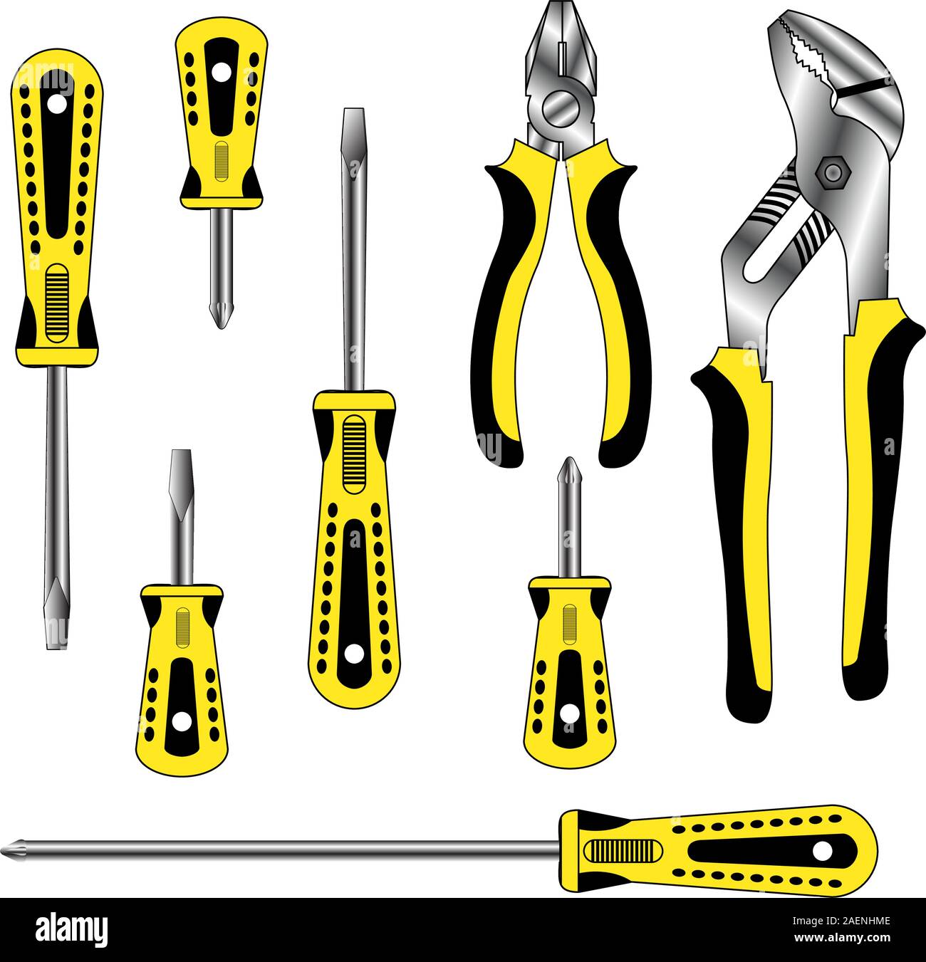 vector set of different tools over white background Stock Vector Image ...