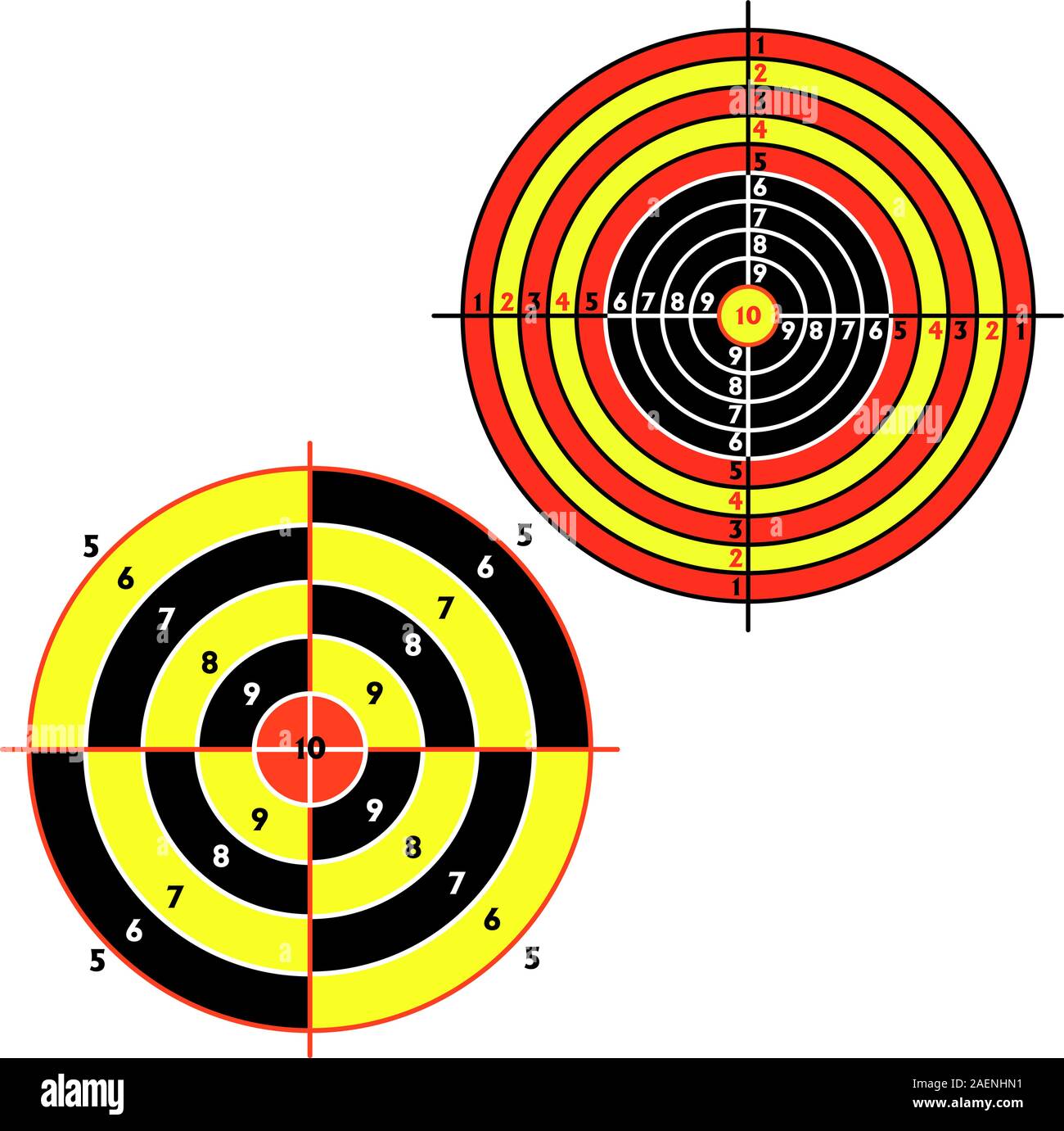 Set targets for practical pistol shooting, exercise. Vector ...