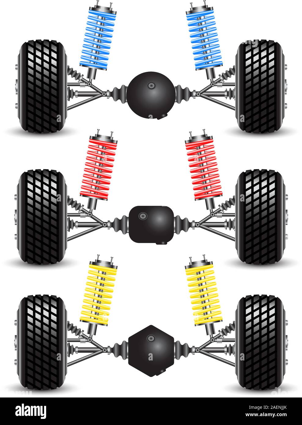 Set rear suspension car with different gearing. Vector Illustration ...