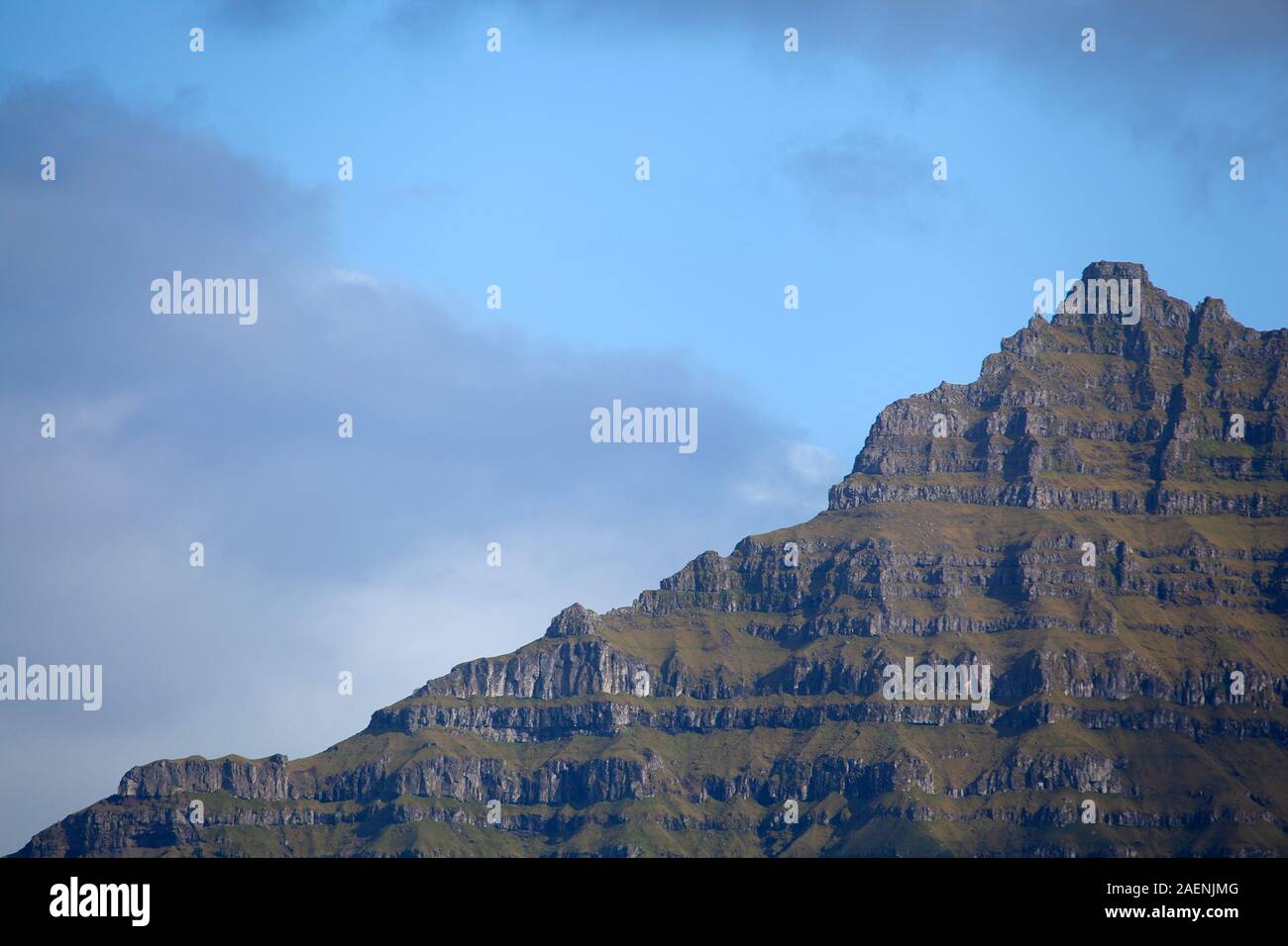 Green grass pyramid mountain of Kalsoy, Faroe Islands Stock Photo - Alamy