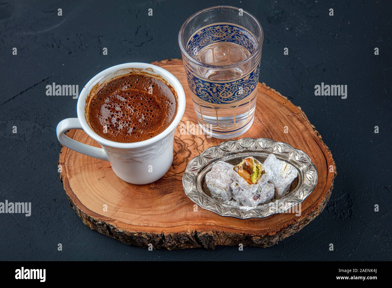 Traditional turkish coffee drink concept. Traditional turkish coffee in ...