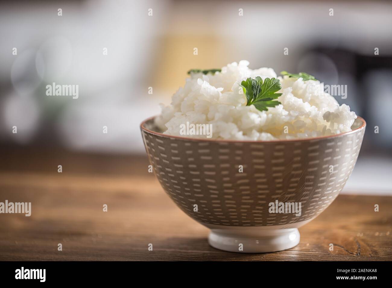 Cooked rice in bowl hi-res stock photography and images - Alamy