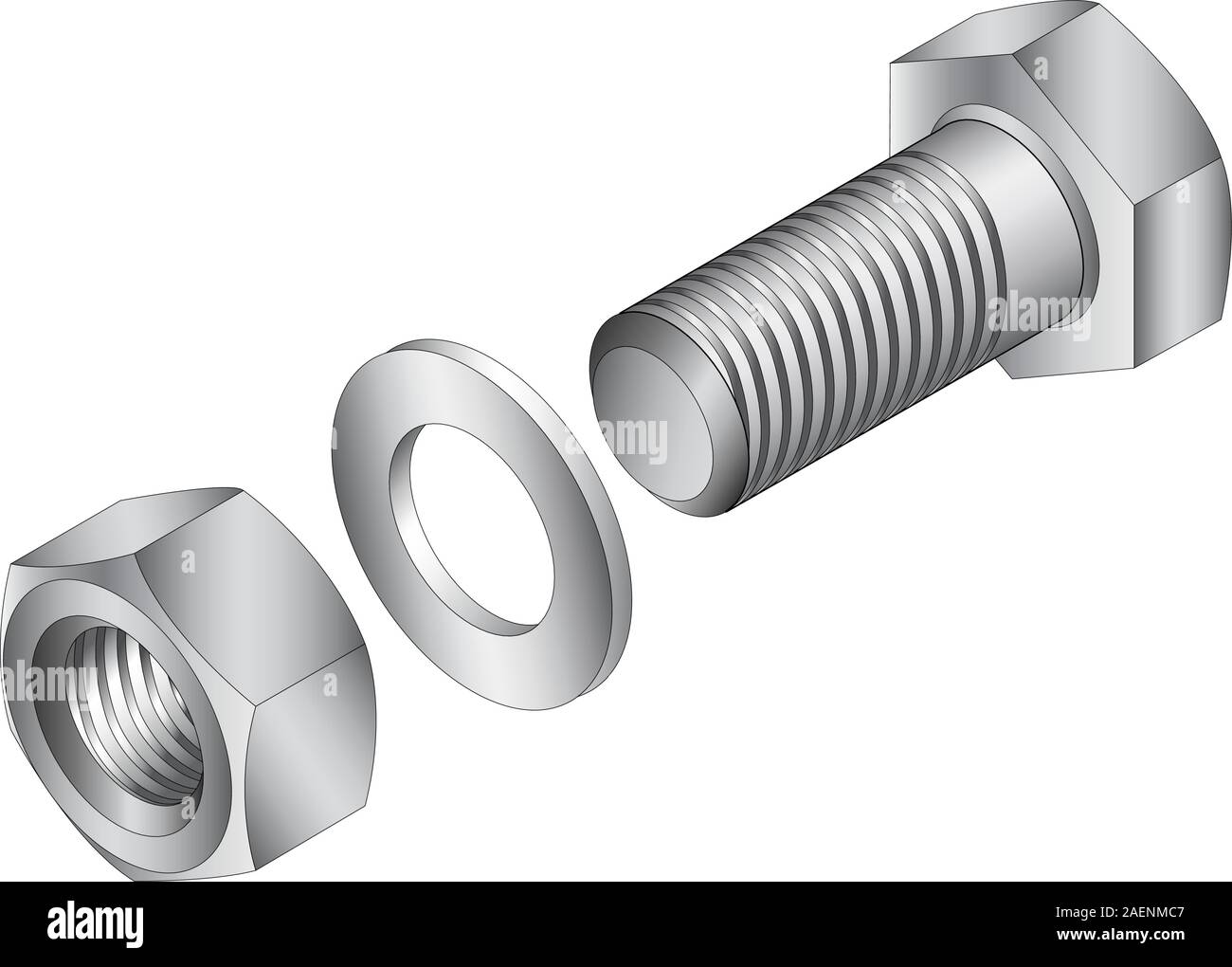 Machine screw nut Stock Vector Images - Alamy