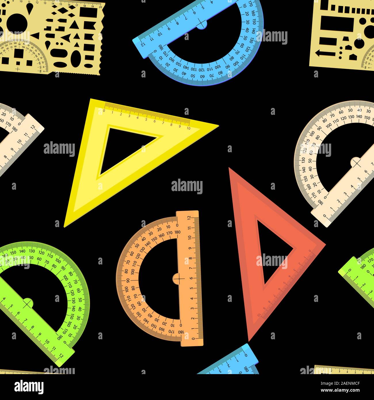 Seamless wallpaper the ruler and protractor line of the triangle vector ...