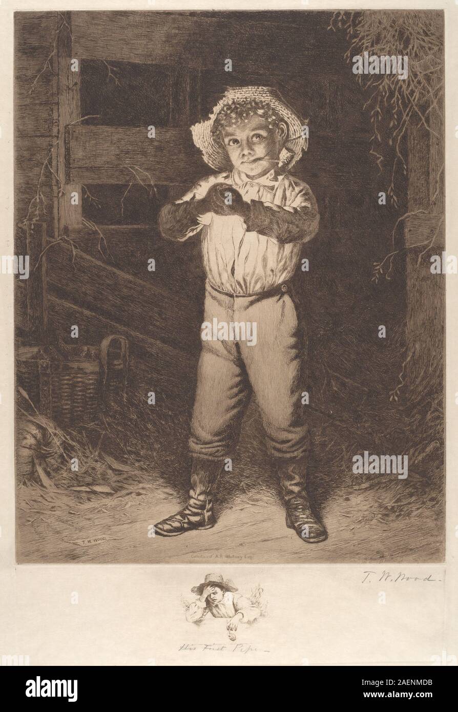 Thomas Waterman Wood, His First Pipe, 1886, His First Pipe; 1886 date ...