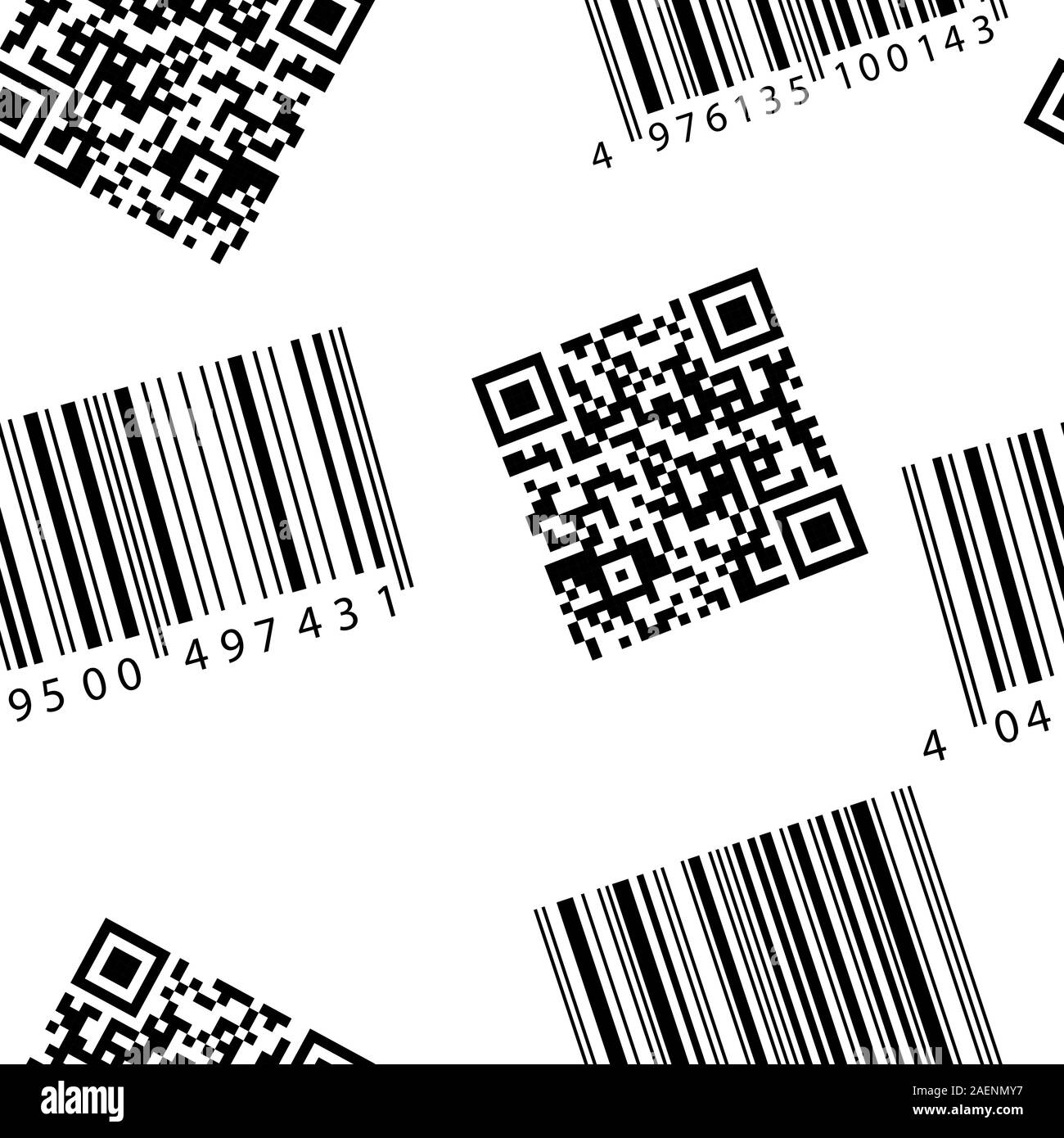 Barcode and qr-code. Seamless vector wallpaper Stock Vector Image & Art ...