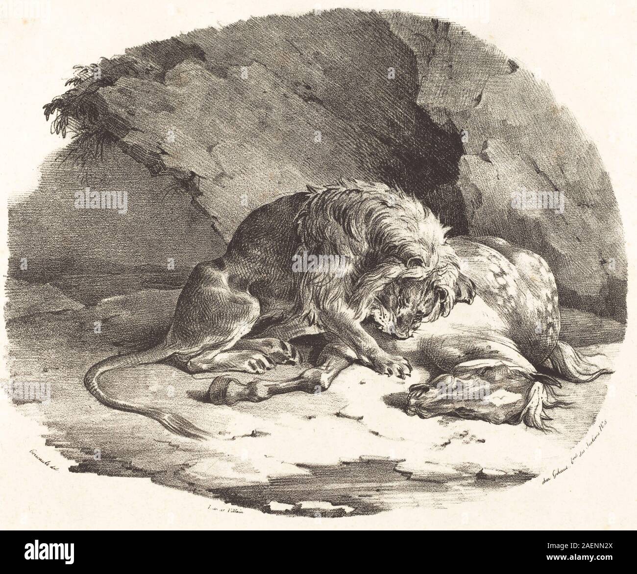 Théodore Gericault, Lion Devouring a Horse, 1823, Lion Devouring a ...
