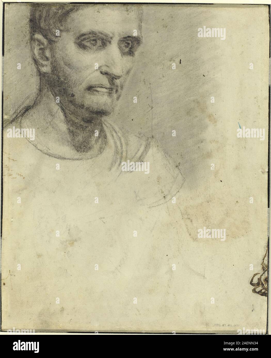 A study drawing by Théodore Gericault showing a male figure ...