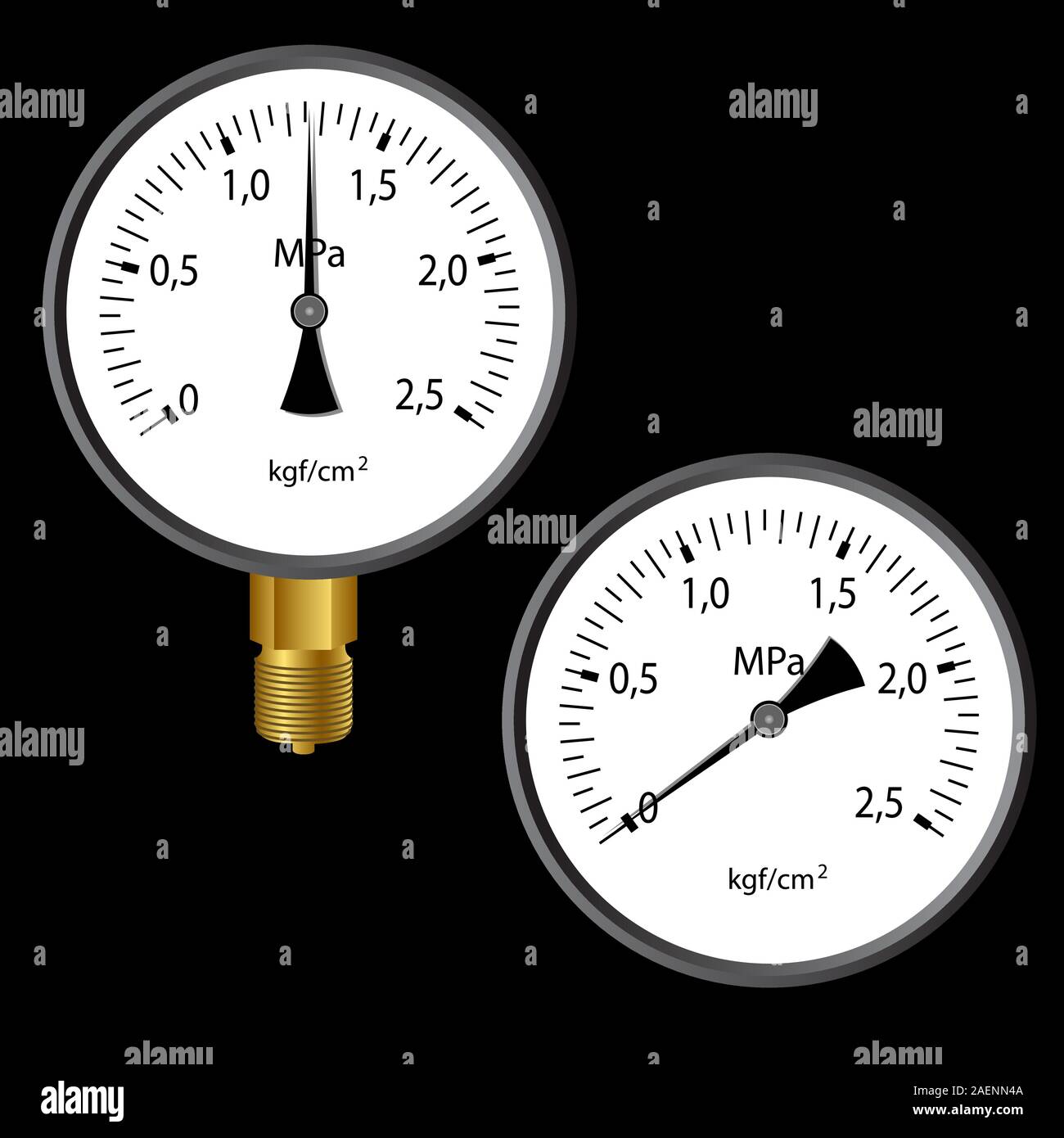 The gas manometer isolated on black background Stock Vector Image & Art ...