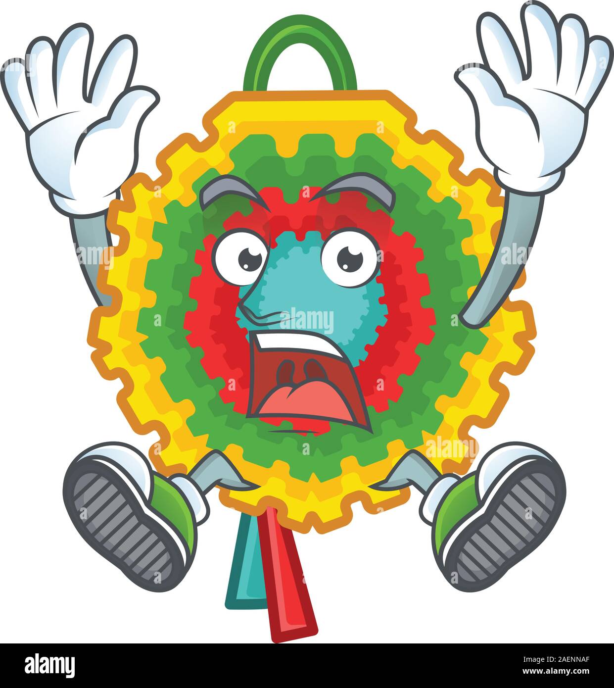 cute pinata cartoon character style with shocking gesture Stock Vector ...