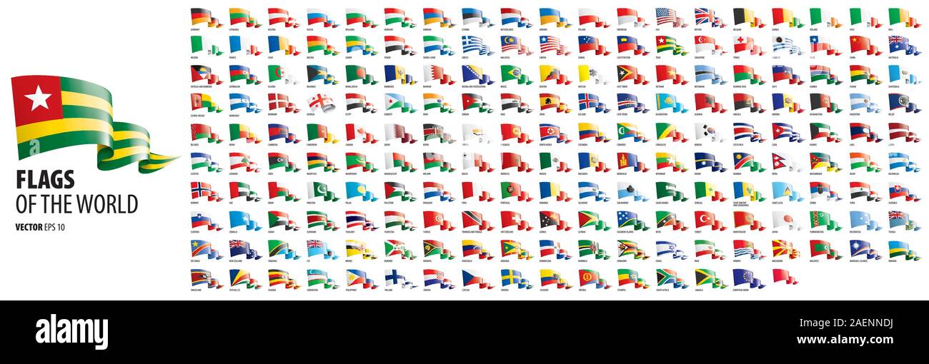 National flags of the countries. Vector illustration on white ...
