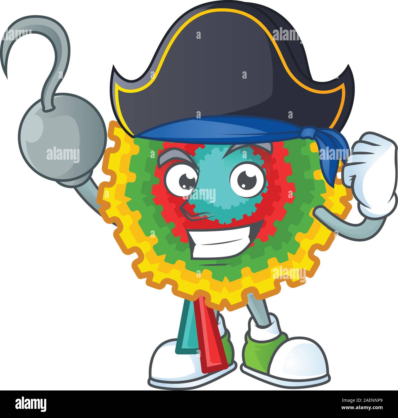 one hand Pirate pinata character cartoon style Stock Vector Image & Art ...