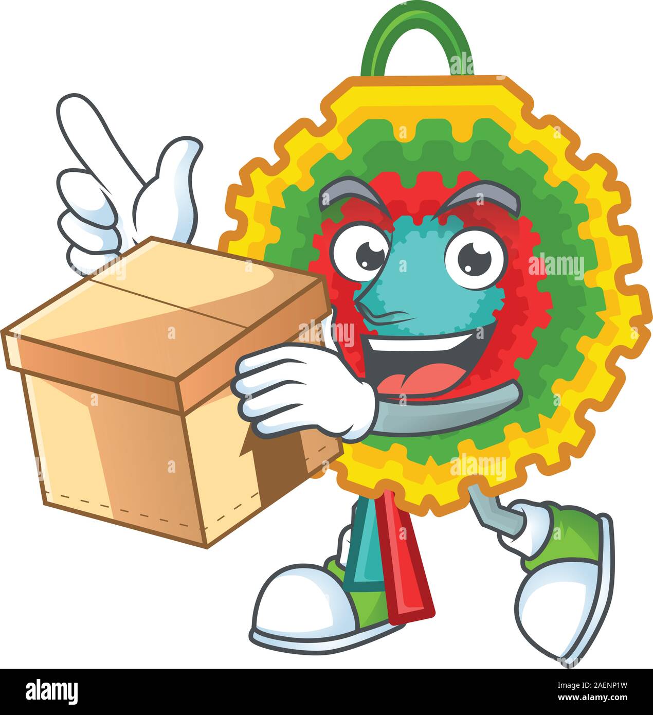 With box Super Funny pinata cartoon character style Stock Vector Image ...
