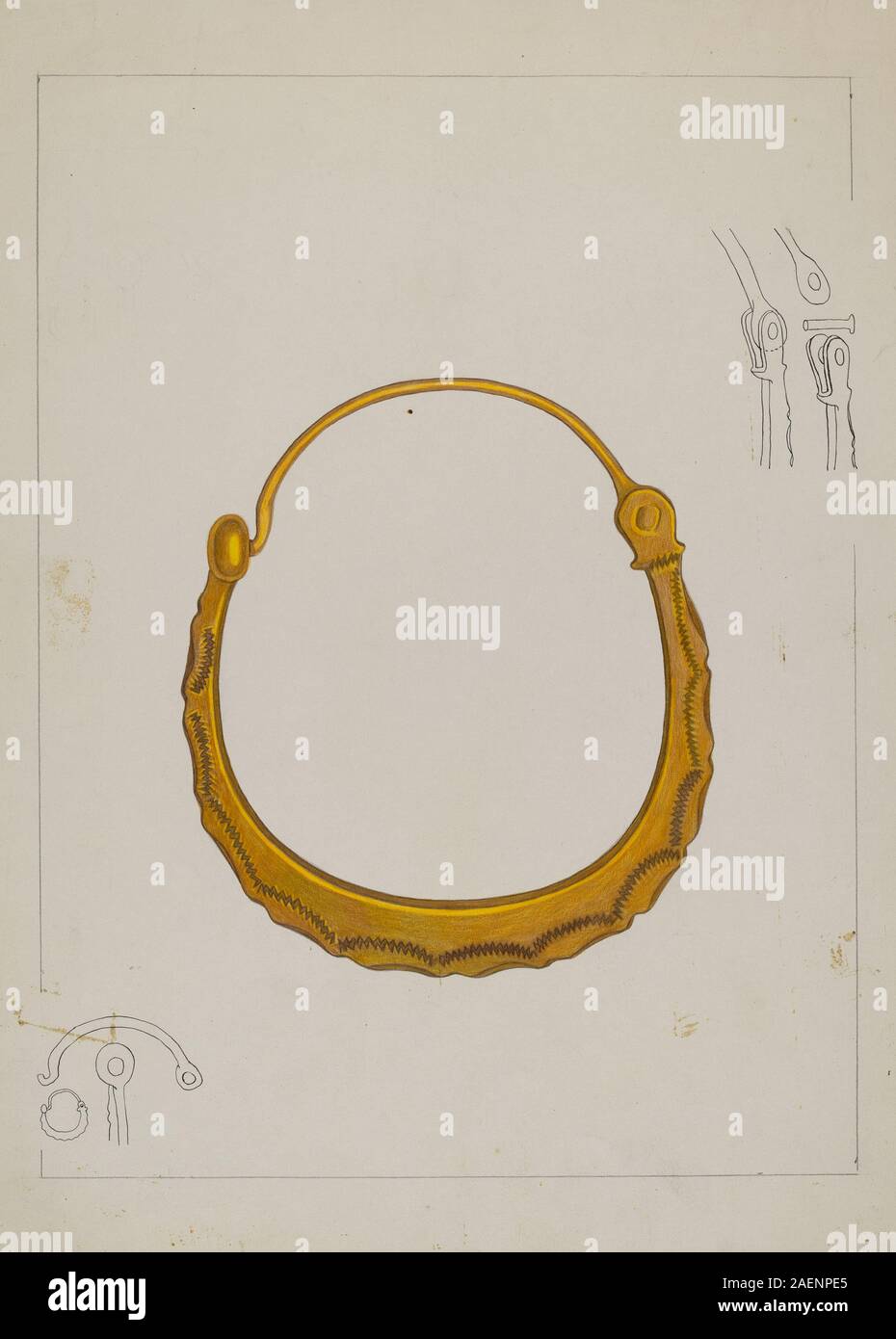 A loop earring created by Tulita Westfall around 1937, designed as a ...