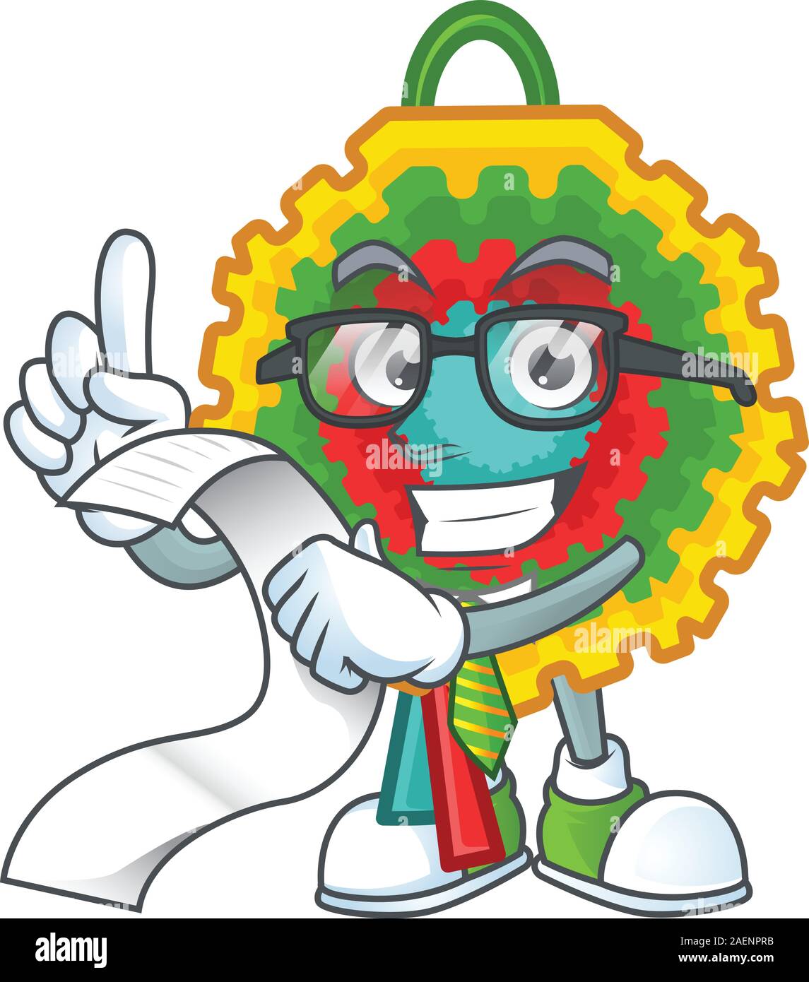 Cute pinata cartoon character with menu ready to serve Stock Vector ...