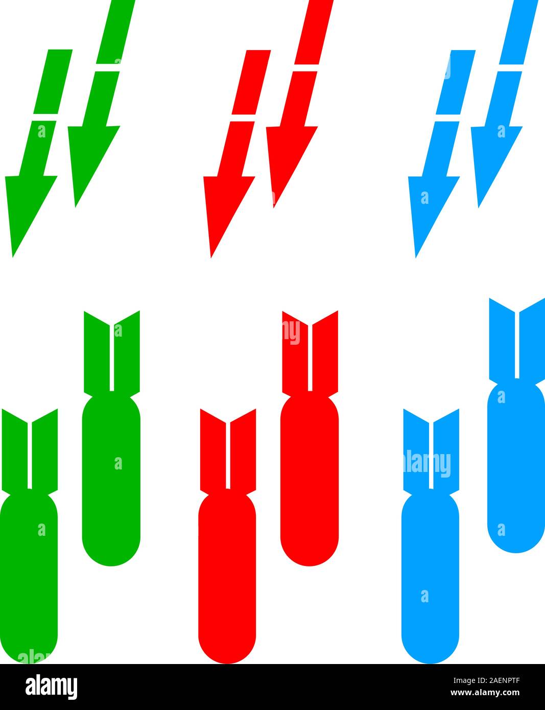 Vector set of arrows and bombs Stock Vector Image & Art - Alamy