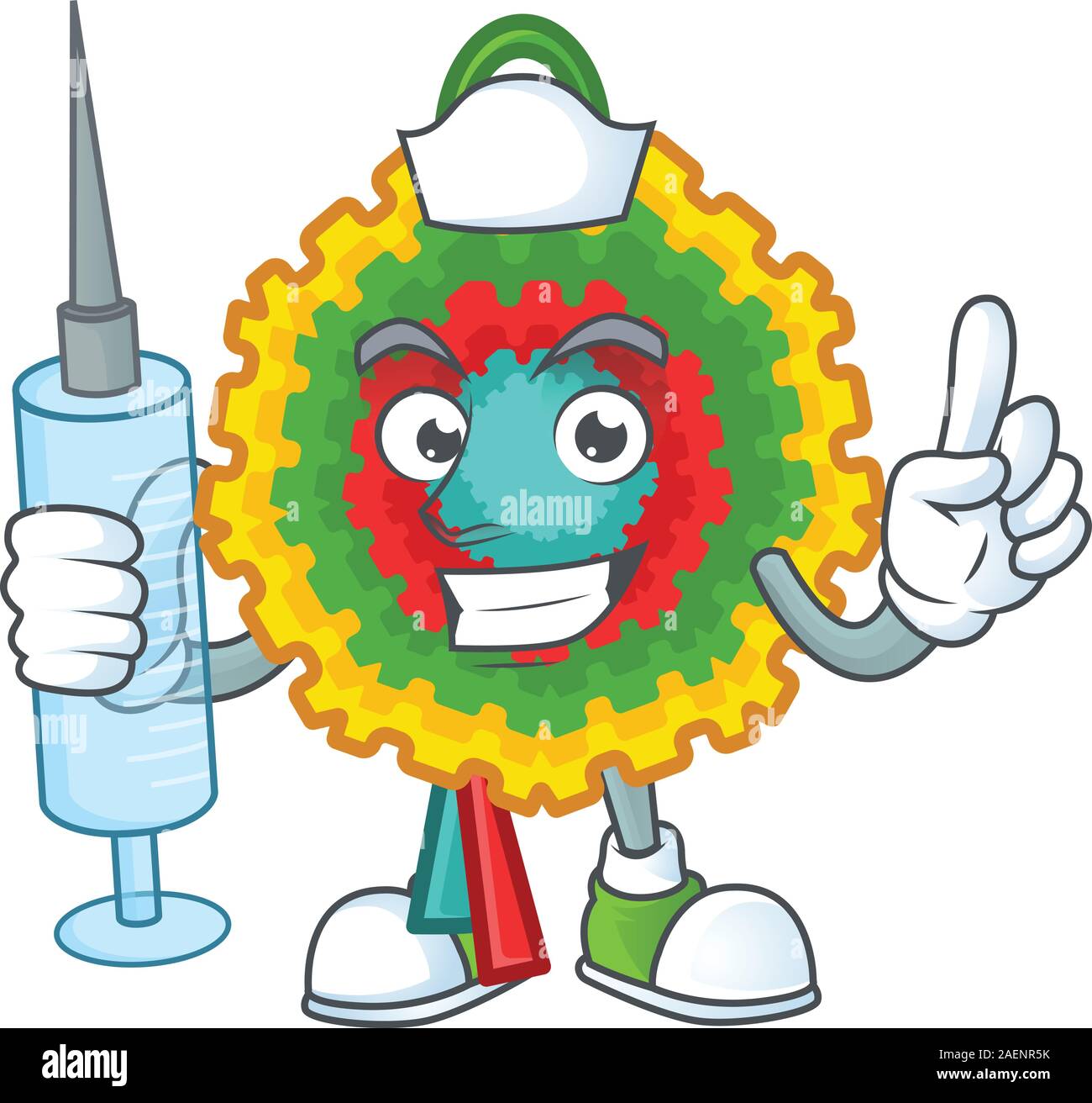 Cute Nurse pinata character cartoon style with syringe Stock Vector ...