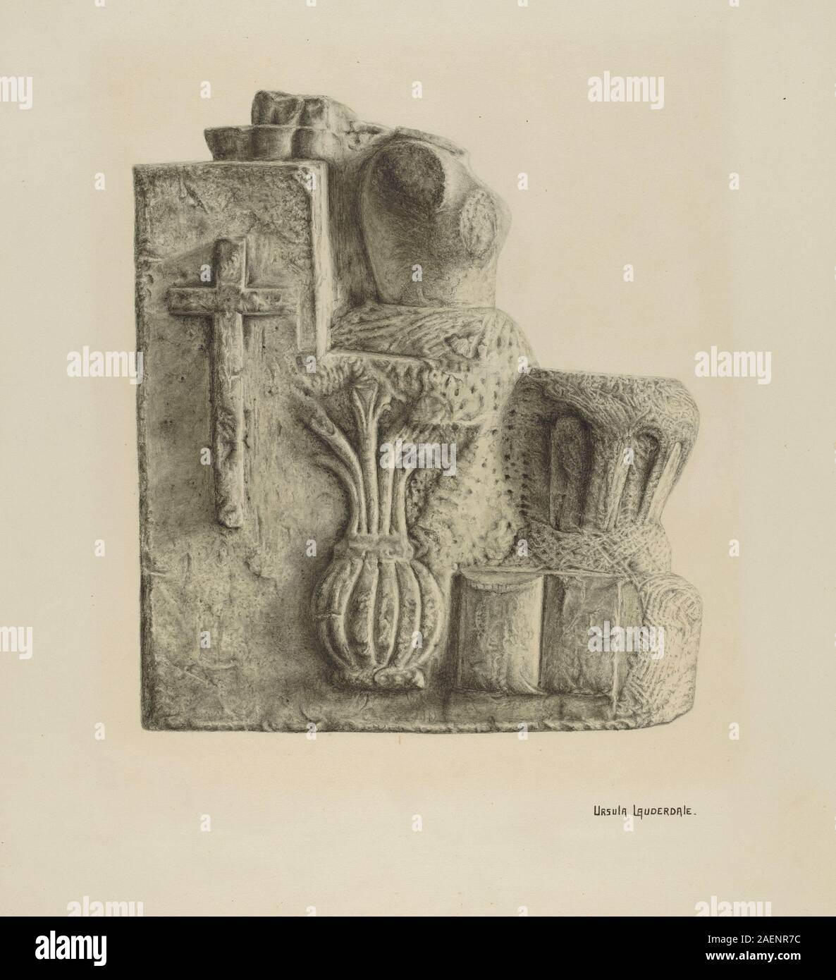 Ursula Lauderdale, Limestone Font, 1935-1942, Limestone Font; 1935/1942 ...