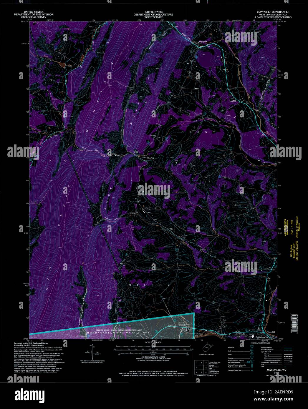 WV Maysville 701026 1995 24000 Inverted Stock Photo - Alamy