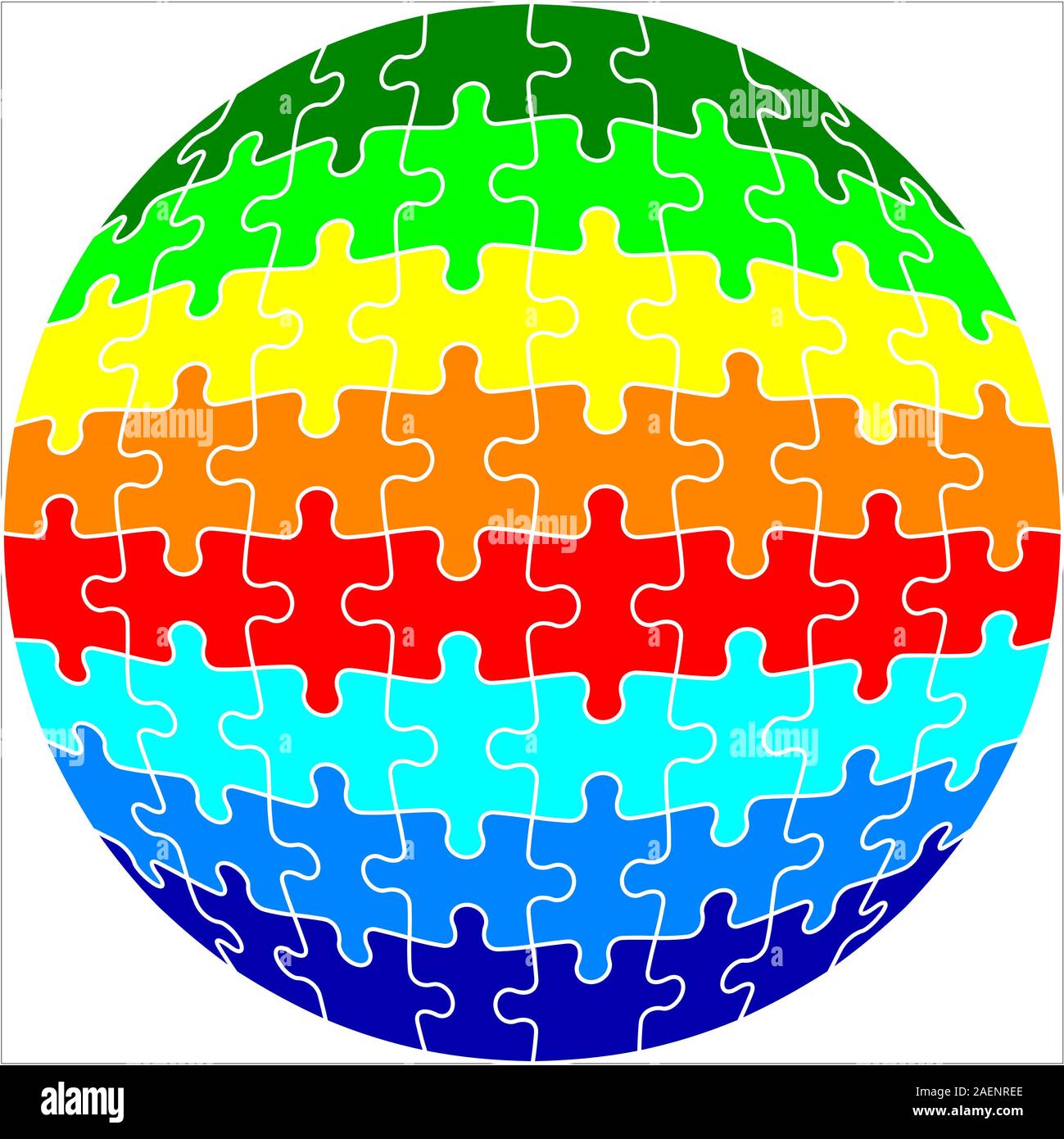 Background Vector Illustration Jigsaw Puzzle Sphere Stock Vector Image ...