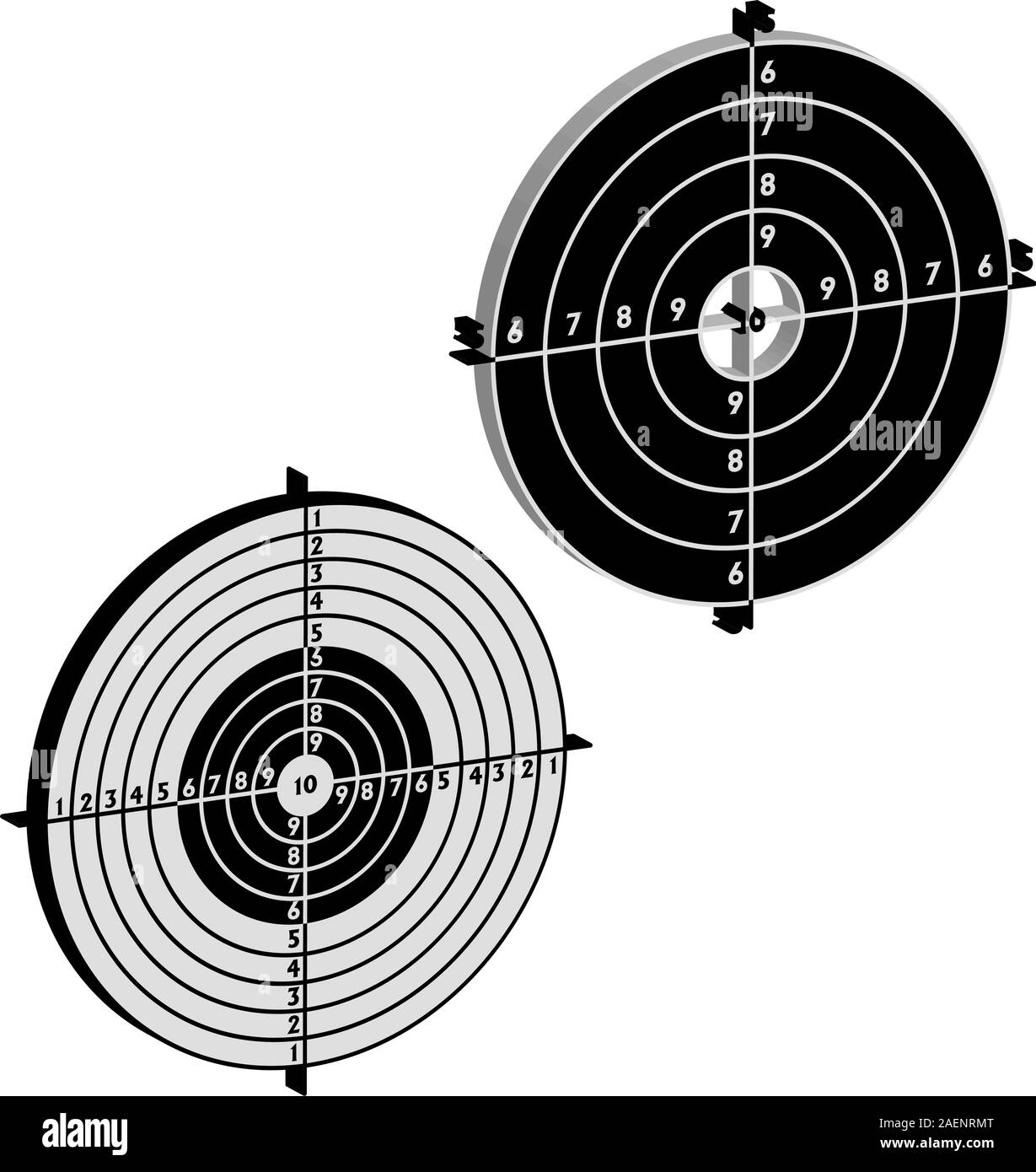 Set targets for practical pistol shooting, exercise. Vector ...