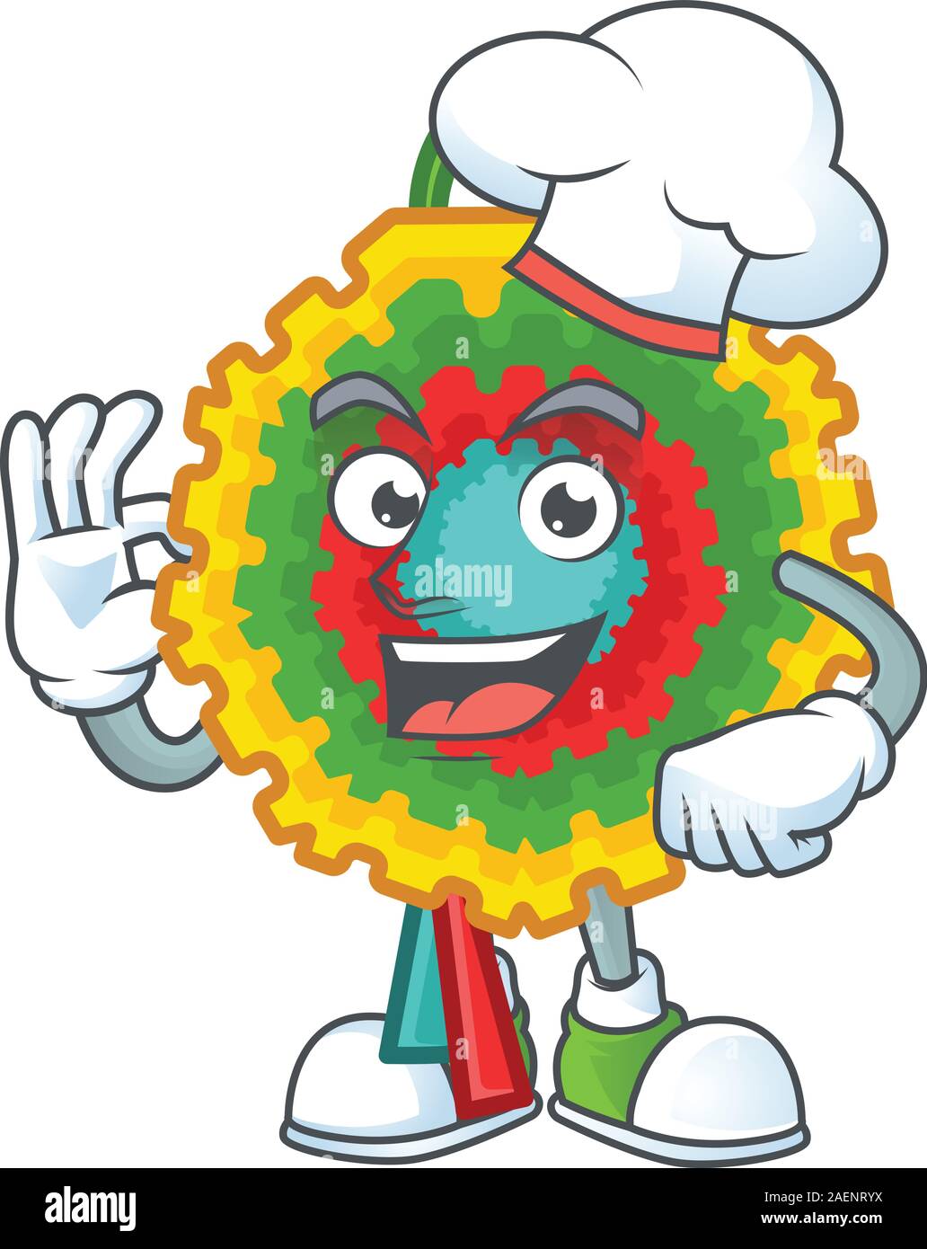Happy Chef pinata cartoon character with white hat Stock Vector Image ...