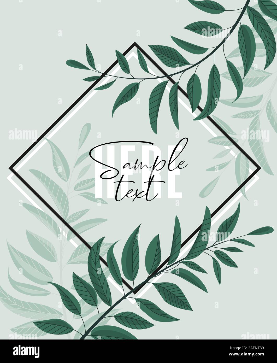 Floral greenery card design Stock Vector Image & Art - Alamy