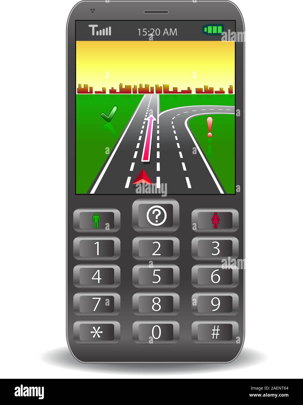 Vector mobile phones,with Global Positioning System street Map Stock ...