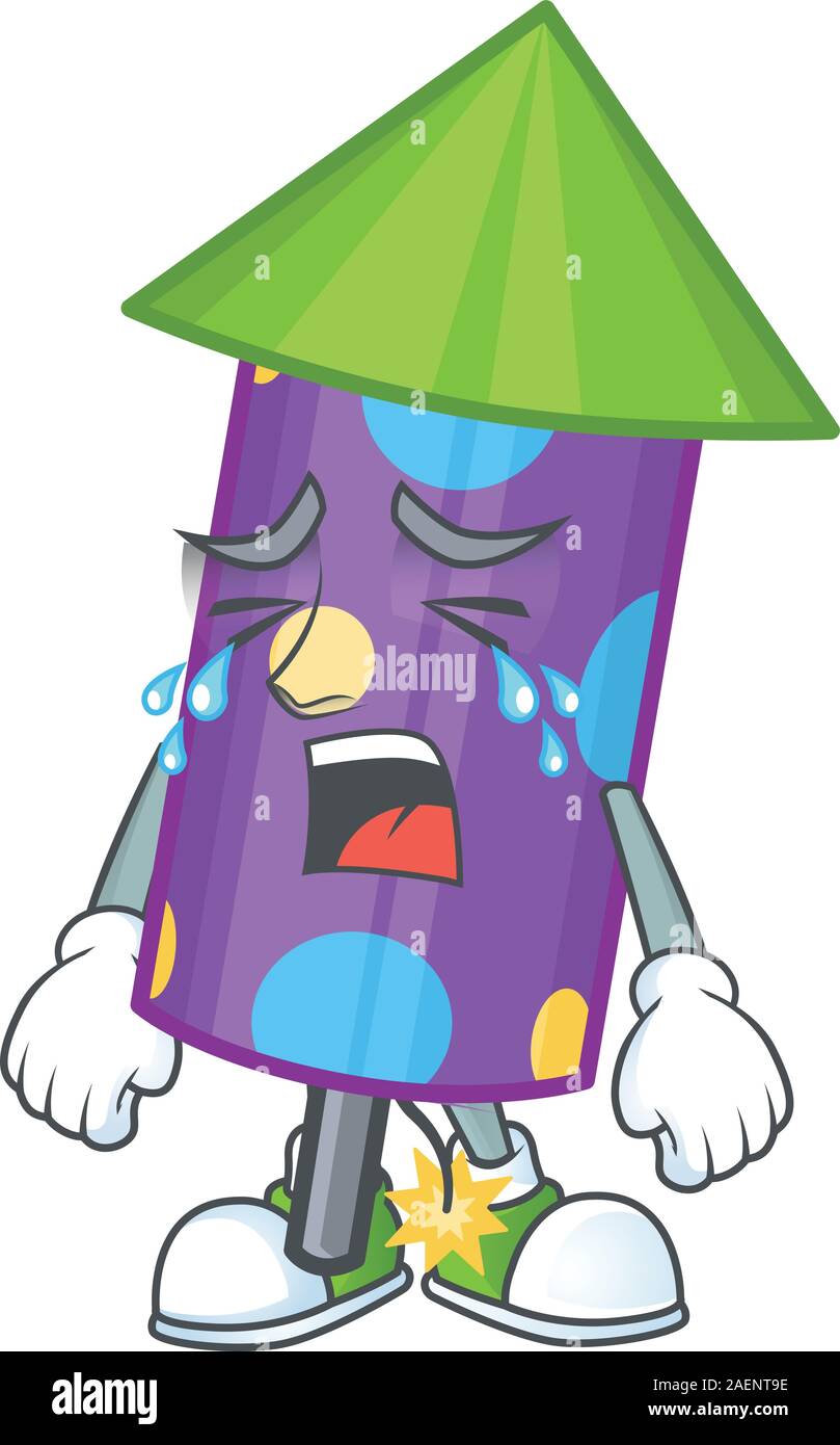 Sad Crying dot fireworks rocket cartoon character design style Stock ...