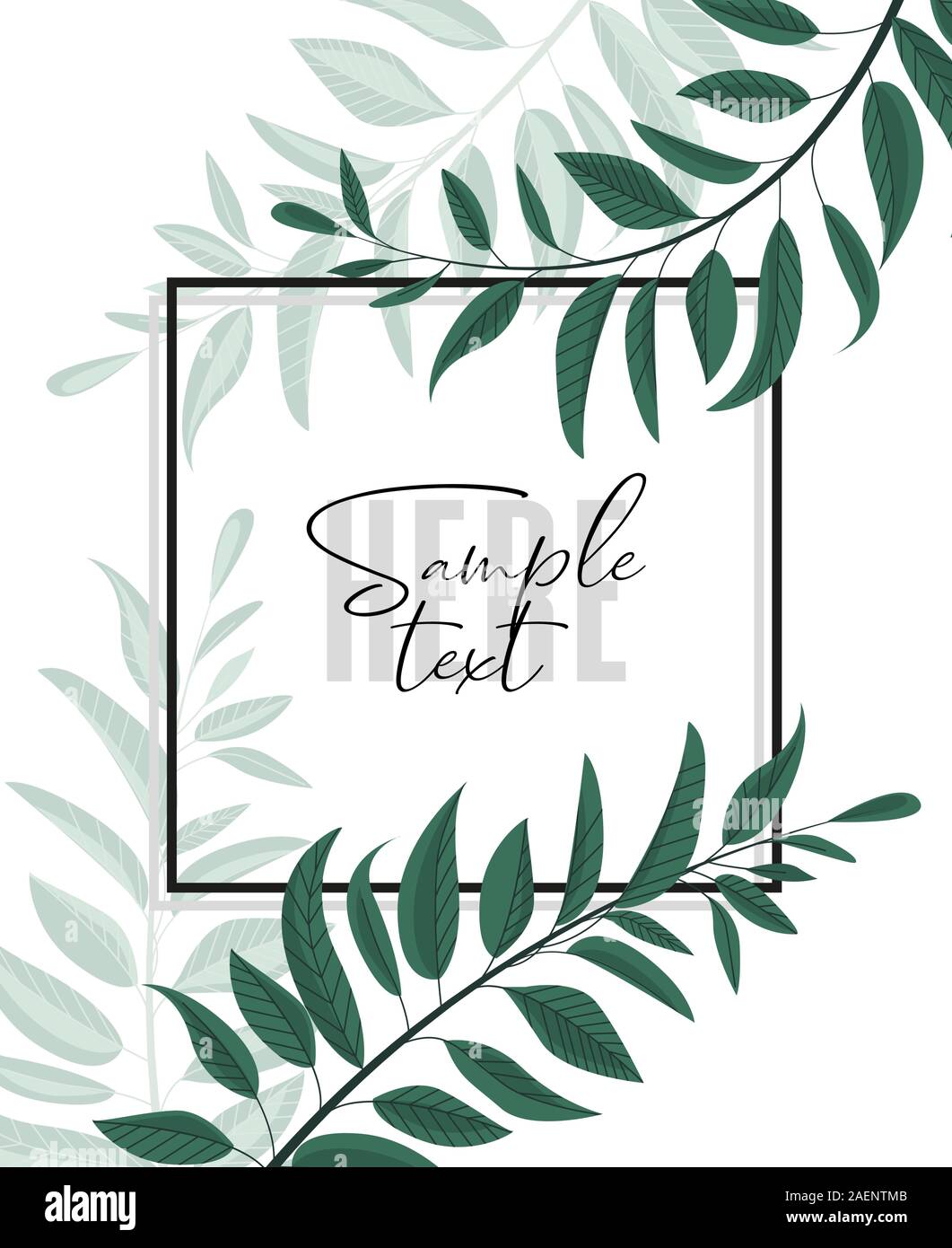 Floral greenery card design Stock Vector Image & Art - Alamy