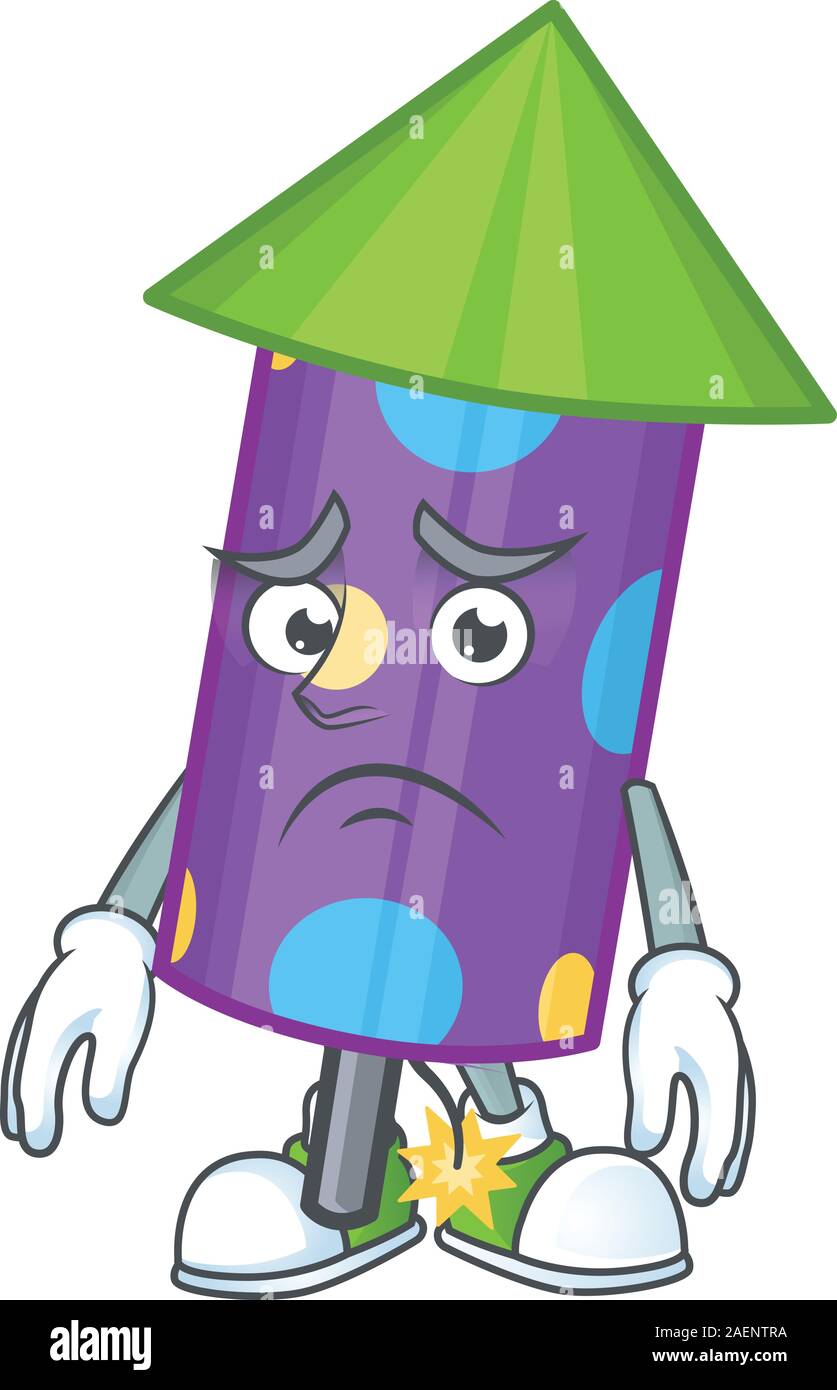 Dot fireworks rocket Cartoon character showing afraid look face Stock ...